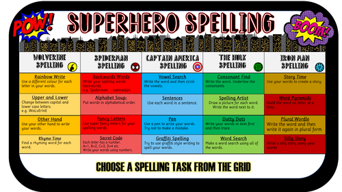 Superhero Spelling | Teaching Resources