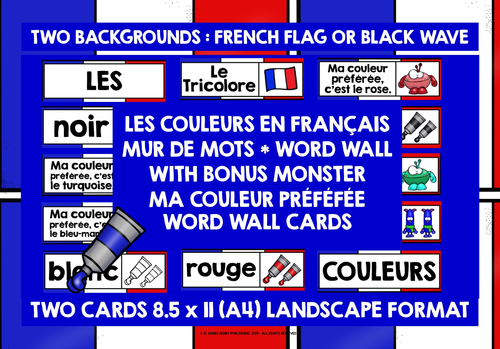 PRIMARY FRENCH COLOURS WORD WALL | Teaching Resources