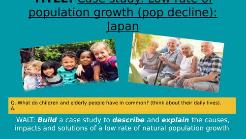 CIE IGCSE Geography: Population dynamics: Lesson 8 case study: Low rate ...