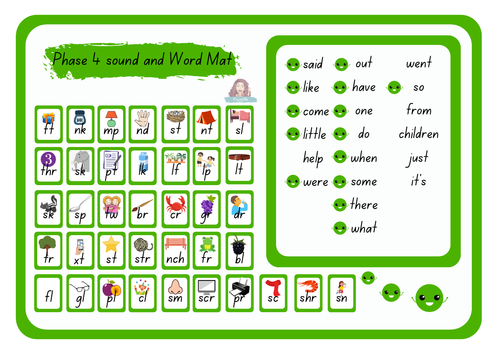 Phase 4 sound and word mat | Teaching Resources