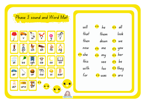 Phase 3 sound and word mat | Teaching Resources