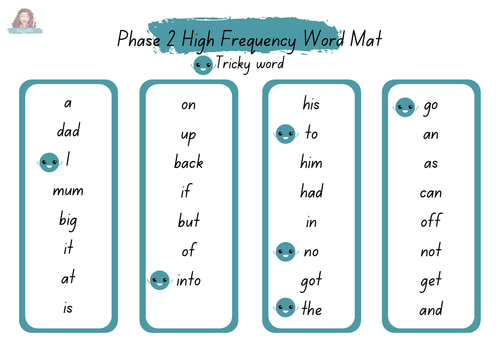 Phase 2-5 high frequency word mats | Teaching Resources