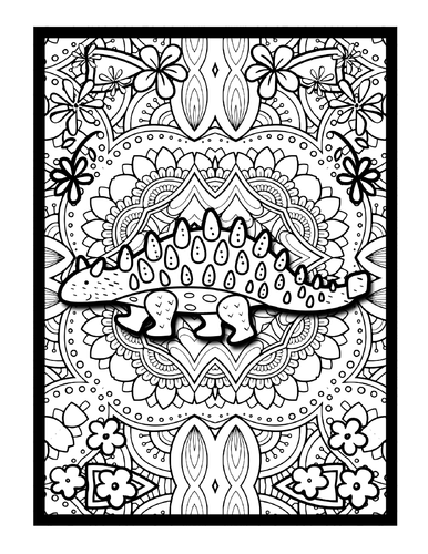 Ankylosaurus Mindfulness Mandala Colouring Pages, Dinosaurs Colouring ...