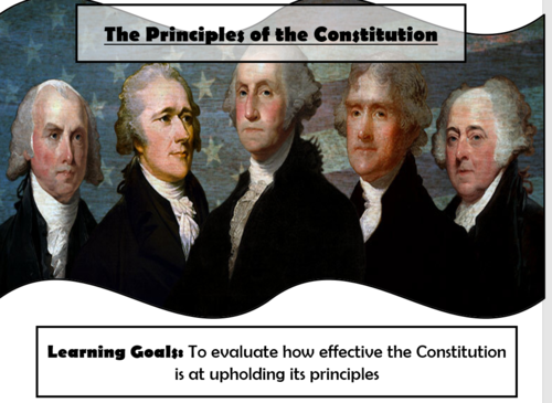 Lesson 2 US Constitution Principles/ Features | Teaching Resources
