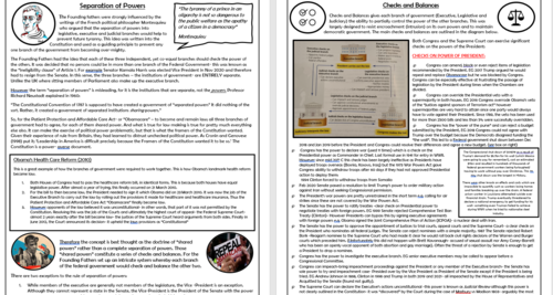 Lesson 2 US Constitution Principles/ Features | Teaching Resources