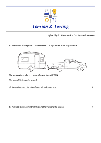 Tension & Towing - Homework | Teaching Resources