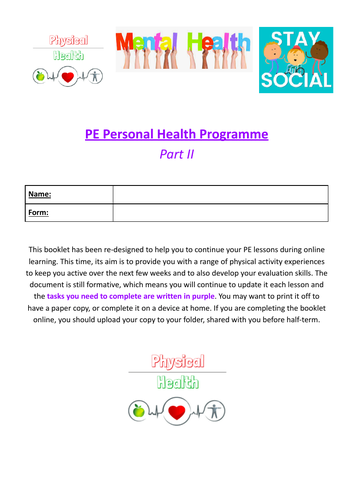 Online Learning PE - Personal Health Programme Part 2 (Fitness ...