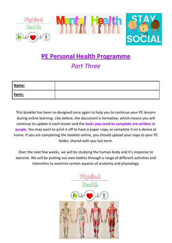 Online Learning PE - Personal Health Programme Part Three (Anatomy and ...