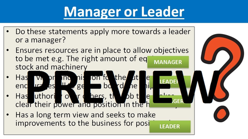 3.2.1 Understanding management, leadership and decision making - AQA A ...