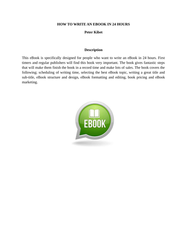 HOW TO WRITE AN EBOOK IN 24 HOURS | Teaching Resources