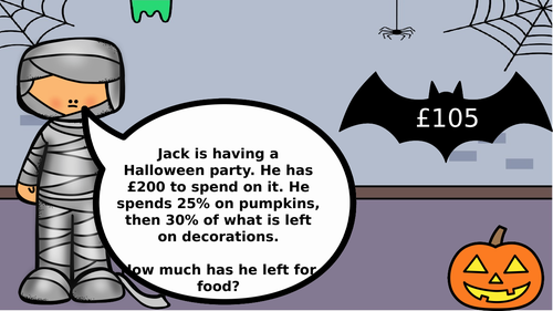 Halloween Maths-Fractions and Percentages | Teaching Resources