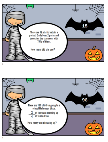Halloween Maths-Fractions and Percentages | Teaching Resources