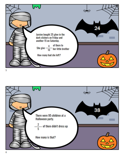 Halloween Maths-Fractions and Percentages | Teaching Resources
