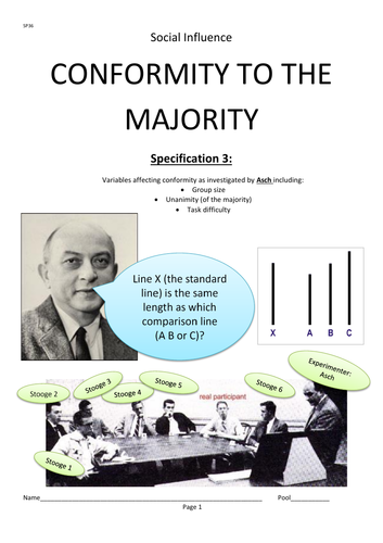 Variables Affecting Conformity | Teaching Resources