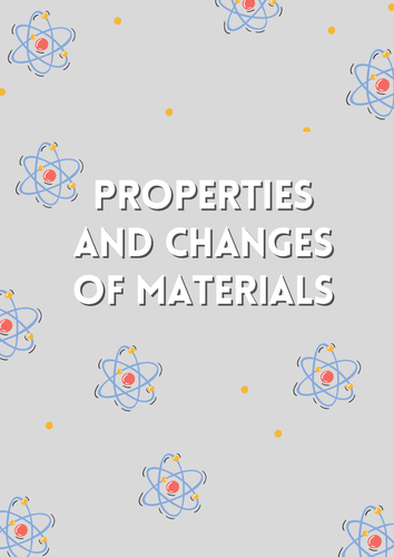 TES Properties and changes of materials Science Cover Sheet | Teaching ...