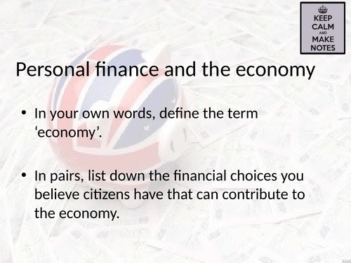 LIBF CEFE Unit 1 Topic 2 Personal Finance and the Economy | Teaching ...
