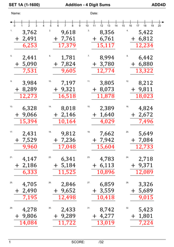 26,000 Addition Sums Bumper Pack | Teaching Resources