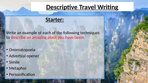 Descriptive Travel Writing | Teaching Resources