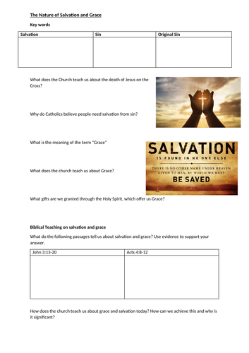 Edexcel GCSE Catholic Christianity Worksheets Beliefs and Teachings ...