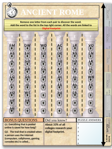 Digital Footprint Computing Escape Room | Teaching Resources