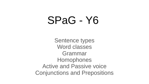 Y6 SPaG | Teaching Resources