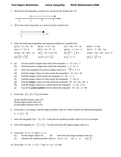 Cambridge Igcse Mathematics 0580 Topic Wise Past Paper Worksheets With