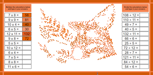 Multiplication and Division to 12 Pixel Art = Fantastic Fox | Teaching ...