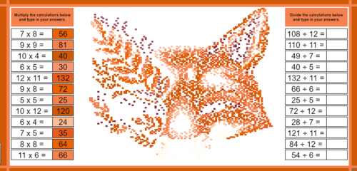 Multiplication and Division to 12 Pixel Art = Fantastic Fox | Teaching ...