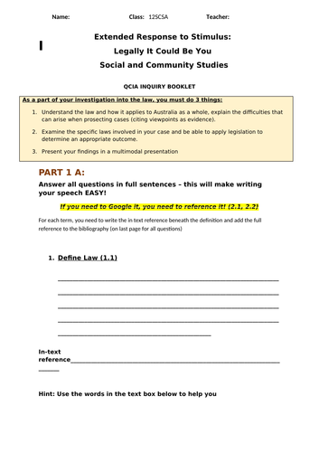 Social and Community Studies – Legally, it could be you! – QCIA ...