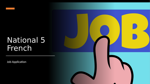 National 5 French Job Application Guide | Teaching Resources
