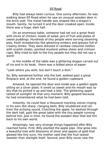 ‘Elf Road’ - Portal Story - Talk for Writing Style English Unit (4 ...