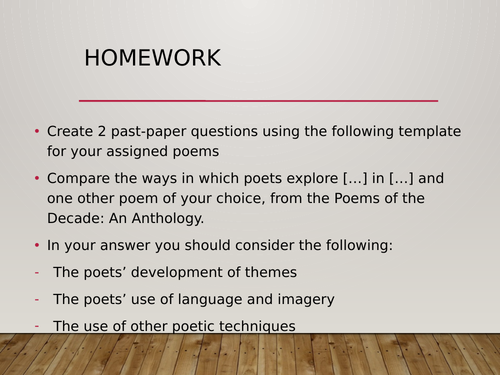 A-Level Poems of the Decade SOW | Teaching Resources