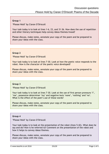 A-Level Poems of the Decade SOW | Teaching Resources