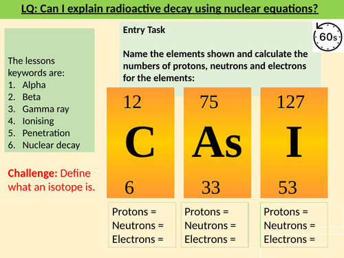 Radioactivity Lessons CP6 Physics combined Science Edexcel GCSE 9-1 ...