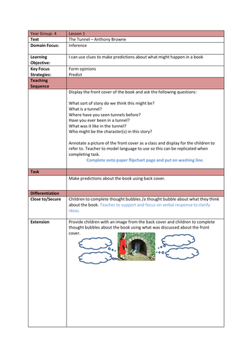 Whole Class Guided Reading - The Tunnel by Anthony Browne | Teaching ...