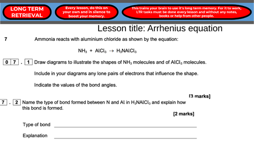 AQA A-Level chemistry kinetics topic | Teaching Resources