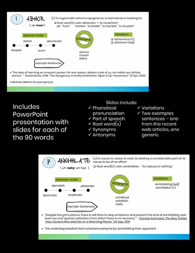 Full Year High School Vocabulary Unit | Teaching Resources
