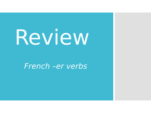 Review -er French verbs | Teaching Resources