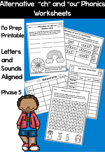 Phase 5 Phonics Alternative ch and ou Activities | Teaching Resources