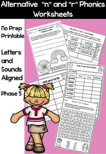 Phase 5 Phonics Alternative n and r Activities | Teaching Resources