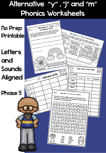 Phase 5 Phonics Alternative y, j and m Activities | Teaching Resources