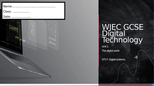 WJEC Digi Tech - Revision Workbook 17: Digital systems | Teaching Resources