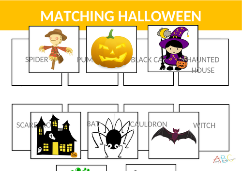 Matching Halloween- Words | Teaching Resources