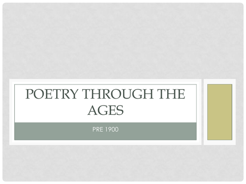 Contexts in Love Through the Ages poetry anthology pre 1900 | Teaching ...