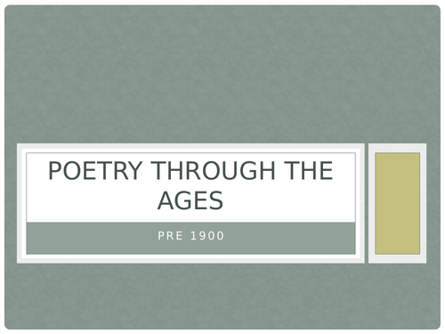 Contexts in Love Through the Ages poetry anthology pre 1900 | Teaching ...