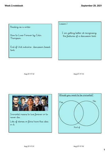 How to Live Forever by Colin Thompson Literacy Planning | Teaching ...