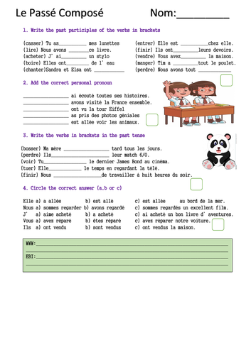 Le PASSÉ COMPOSÉ AVOIR ET ETRE | Teaching Resources