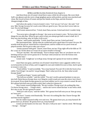 Of Mice and Men Writing Prompts | Teaching Resources