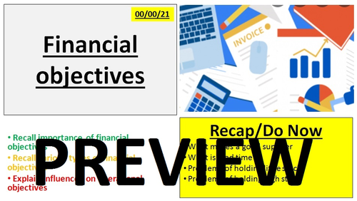 3.5.1 Setting financial objectives - AQA A Level Business | Teaching ...