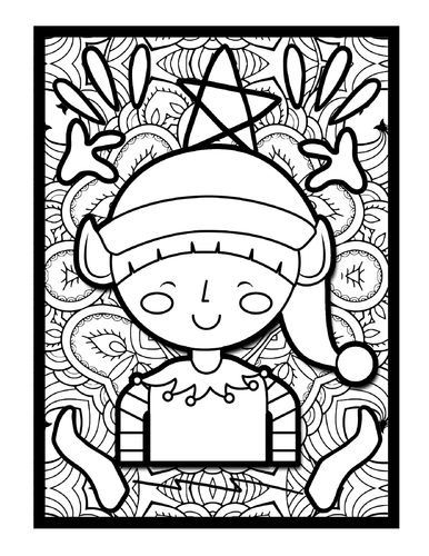 Adorable Elf Mindfulness Mandala Colouring Pages, Elf Printable ...
